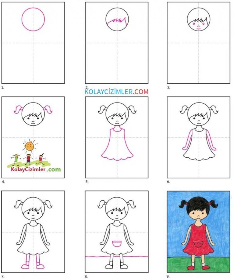 Adım adım Kız Resmi Çizimleri - Kolay Çizimler
