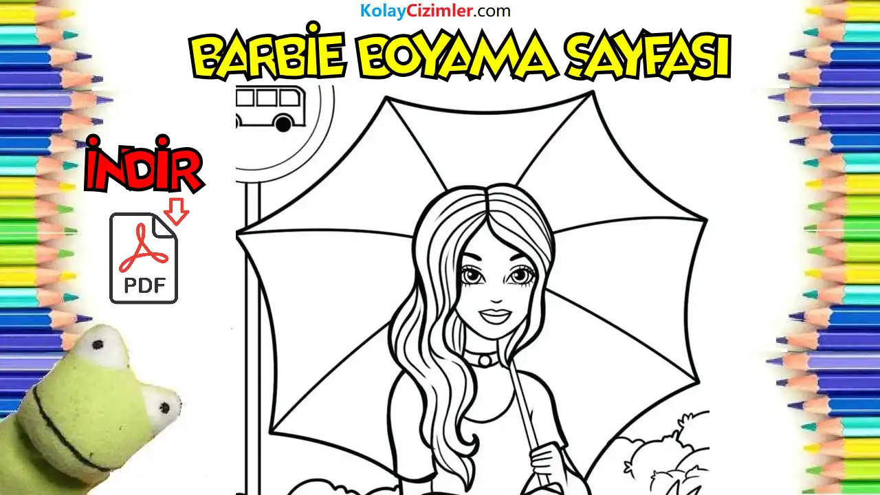 Mini Etekli Barbie Boyama Sayfası - KolayCizimler.com
