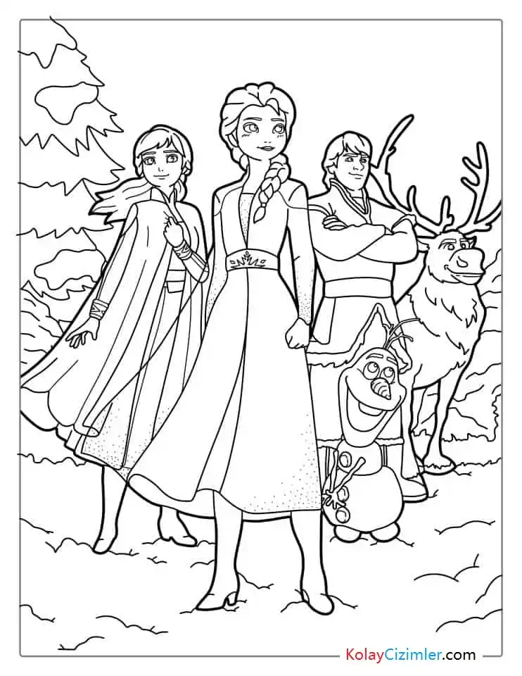 Elsa Boyama Sayfası ( Ücretsiz, PDF İndir ) - KolayCizimler.com