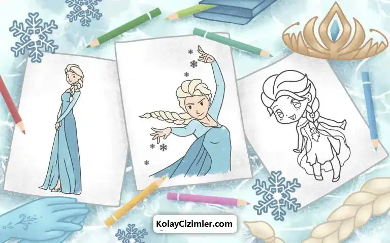 Elsa Boyama Sayfası ( Ücretsiz, PDF İndir ) - KolayCizimler.com